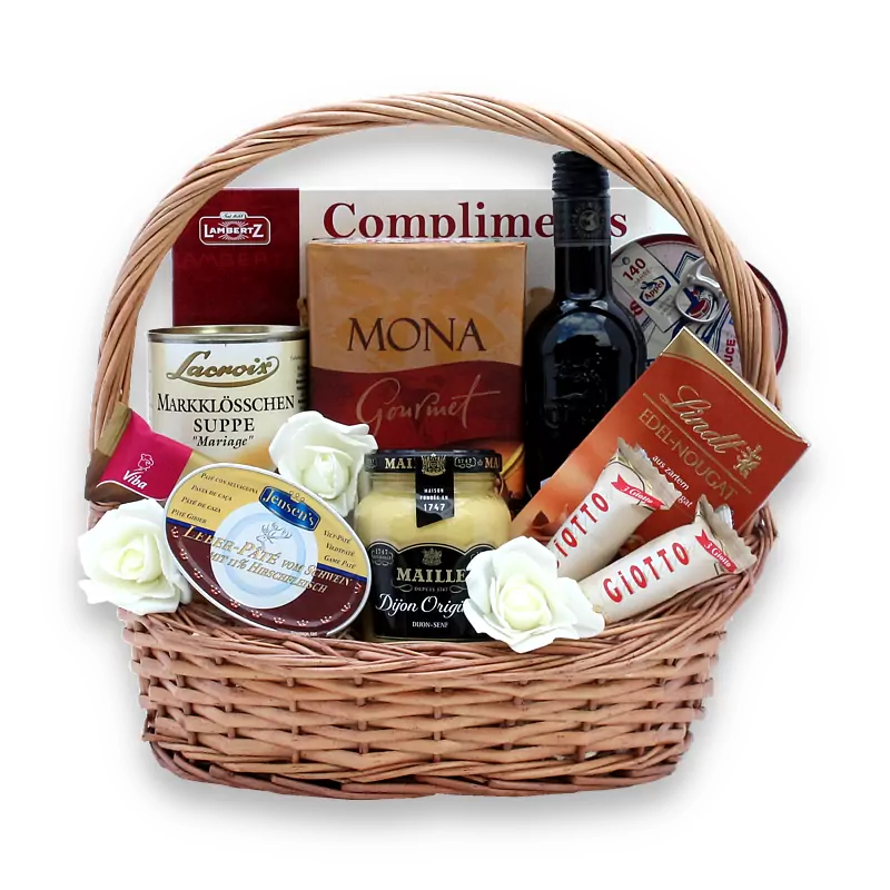 Geschenkkorb mit Delikatessen